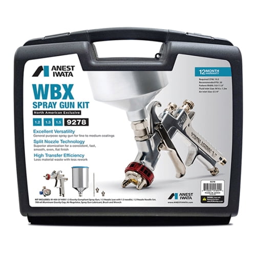 Anest Iwata 9278 W400LV-WBX Spray Gun Kit, 1.3/1.5/1.2mm Nozzles, 700ml Cup - Walmart.com