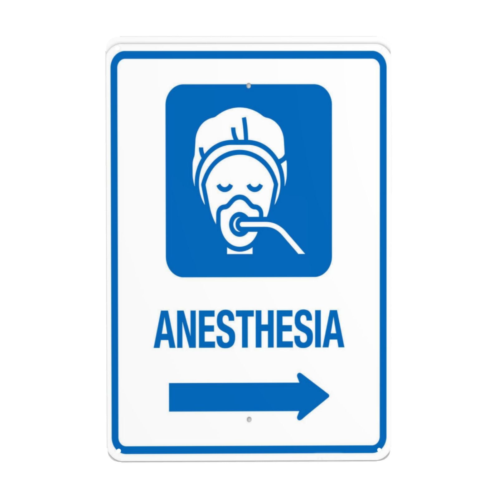 Anesthesia With Right Arrow Hospital Sign Retro Metal Tin Sign Wall ...