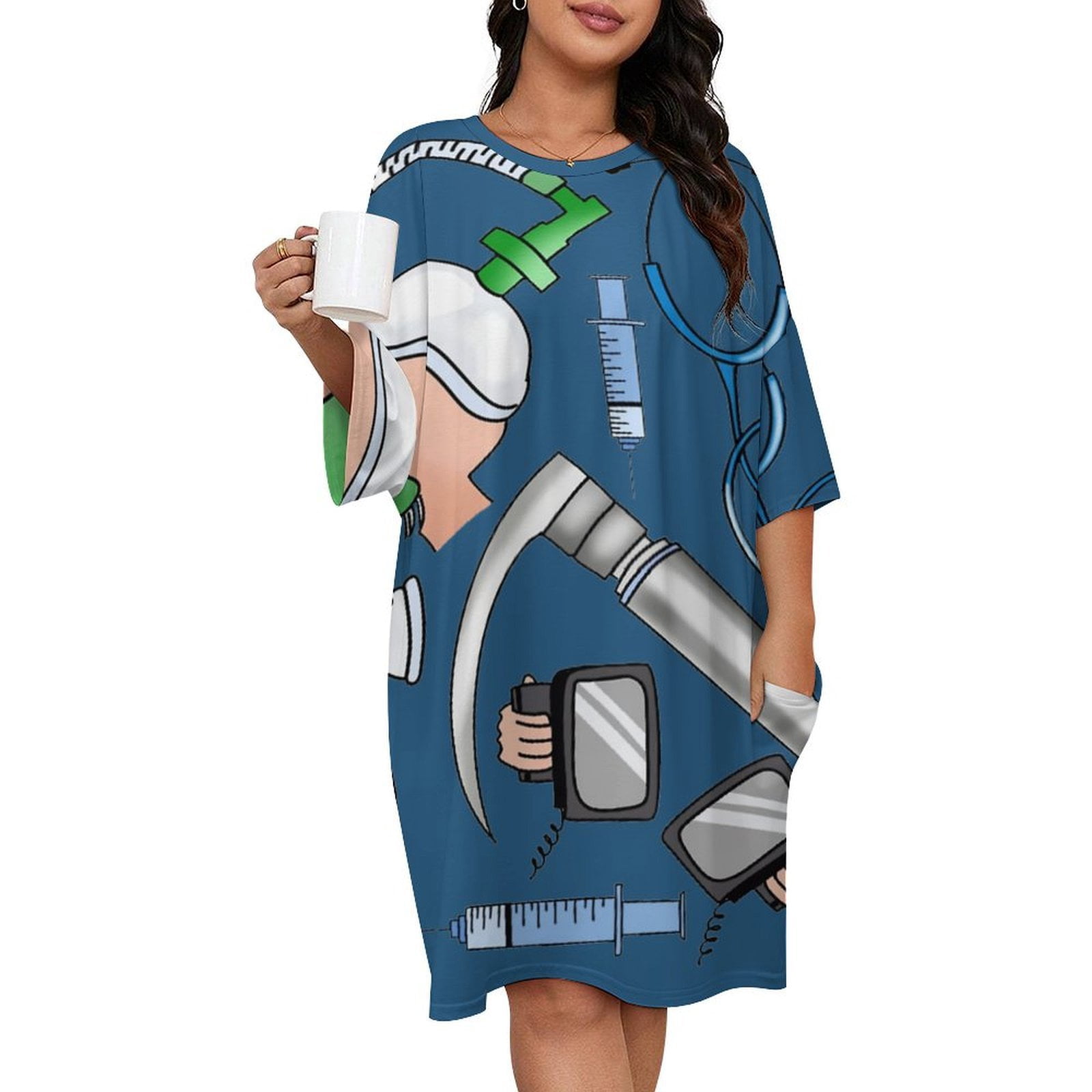 Anesthesia Sleepshirts For Sleeping Travels Loose Sleepdress Pajama ...
