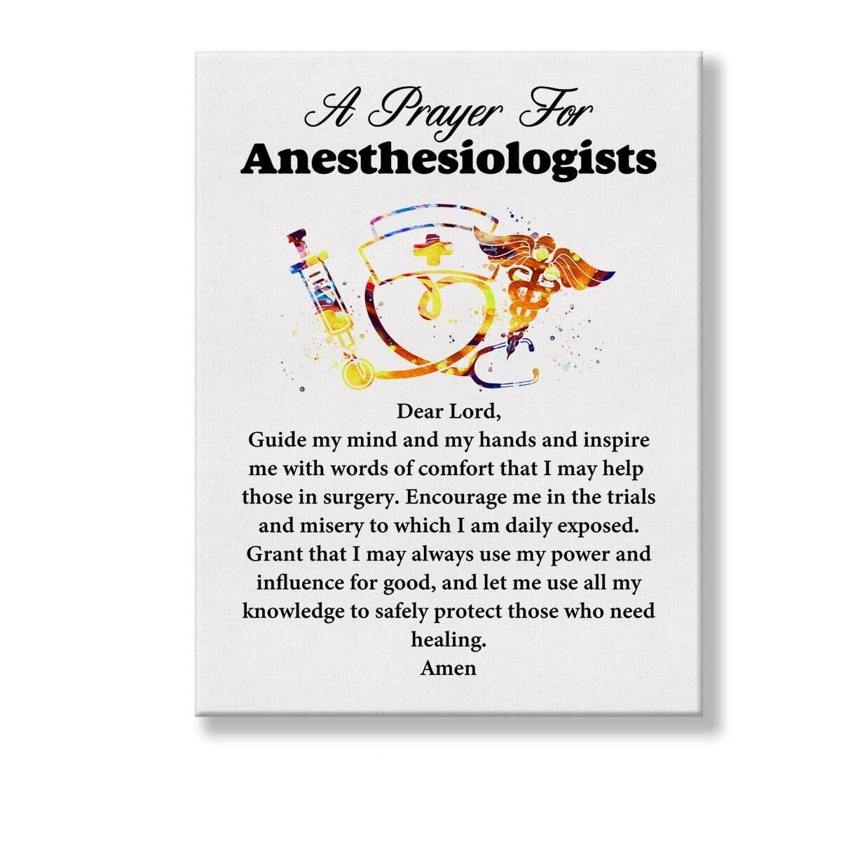 A Anesthesiologist's Prayer Quote Poster Canvas Wall Art for Office ...