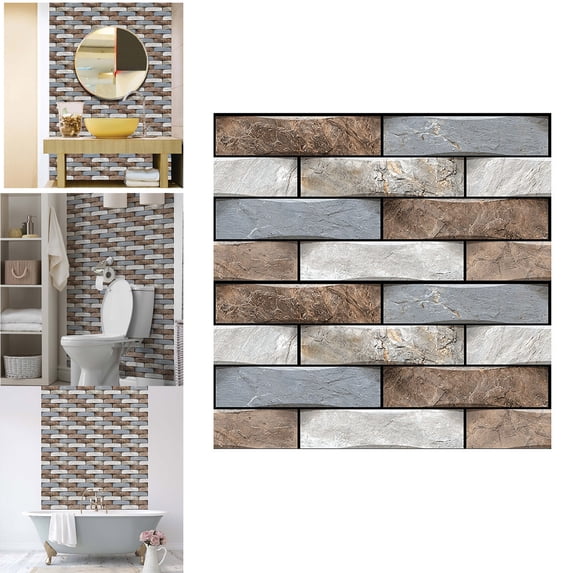 Anewi Peel and Stick Tile, Rustic Spruce Grey PVC Backsplash Wall ...