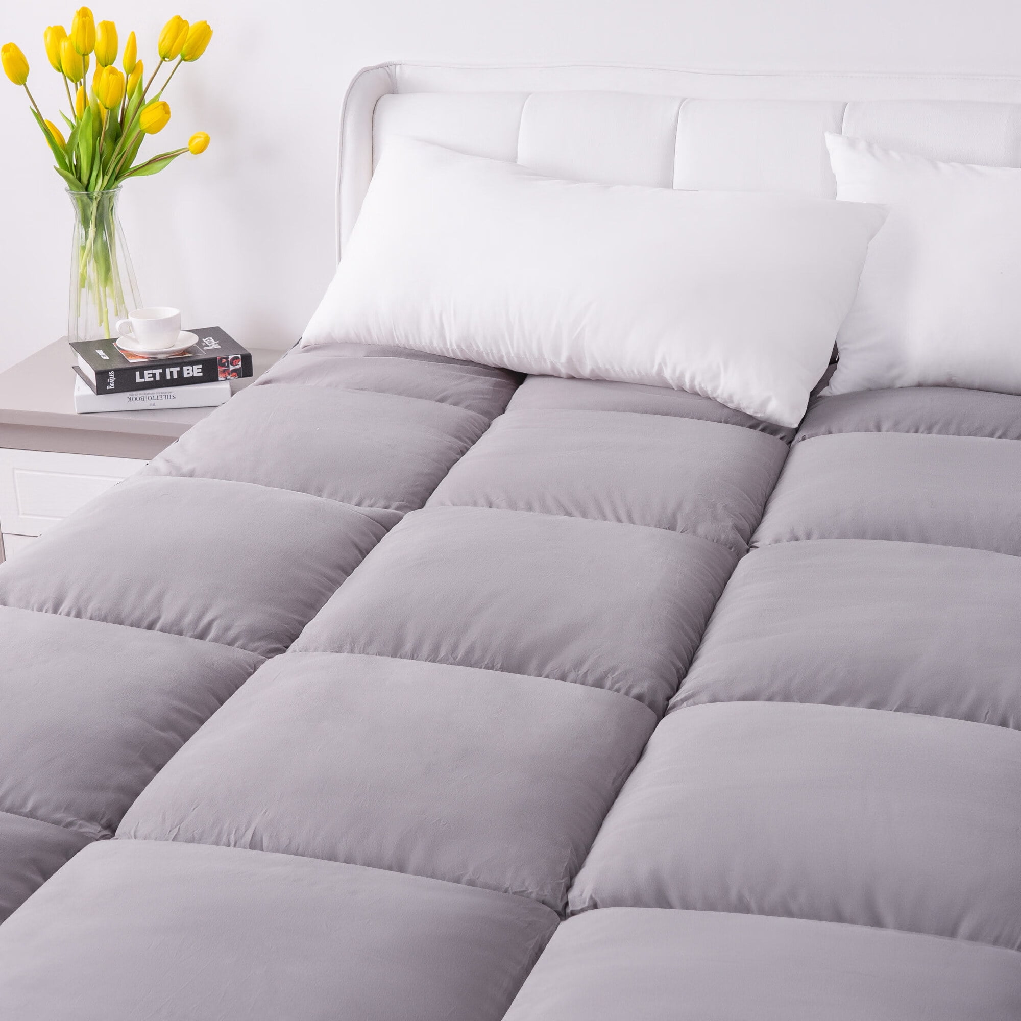 Ang Qi Full Size Mattress Topper Gray Luxury Down Alternative Fiber ...