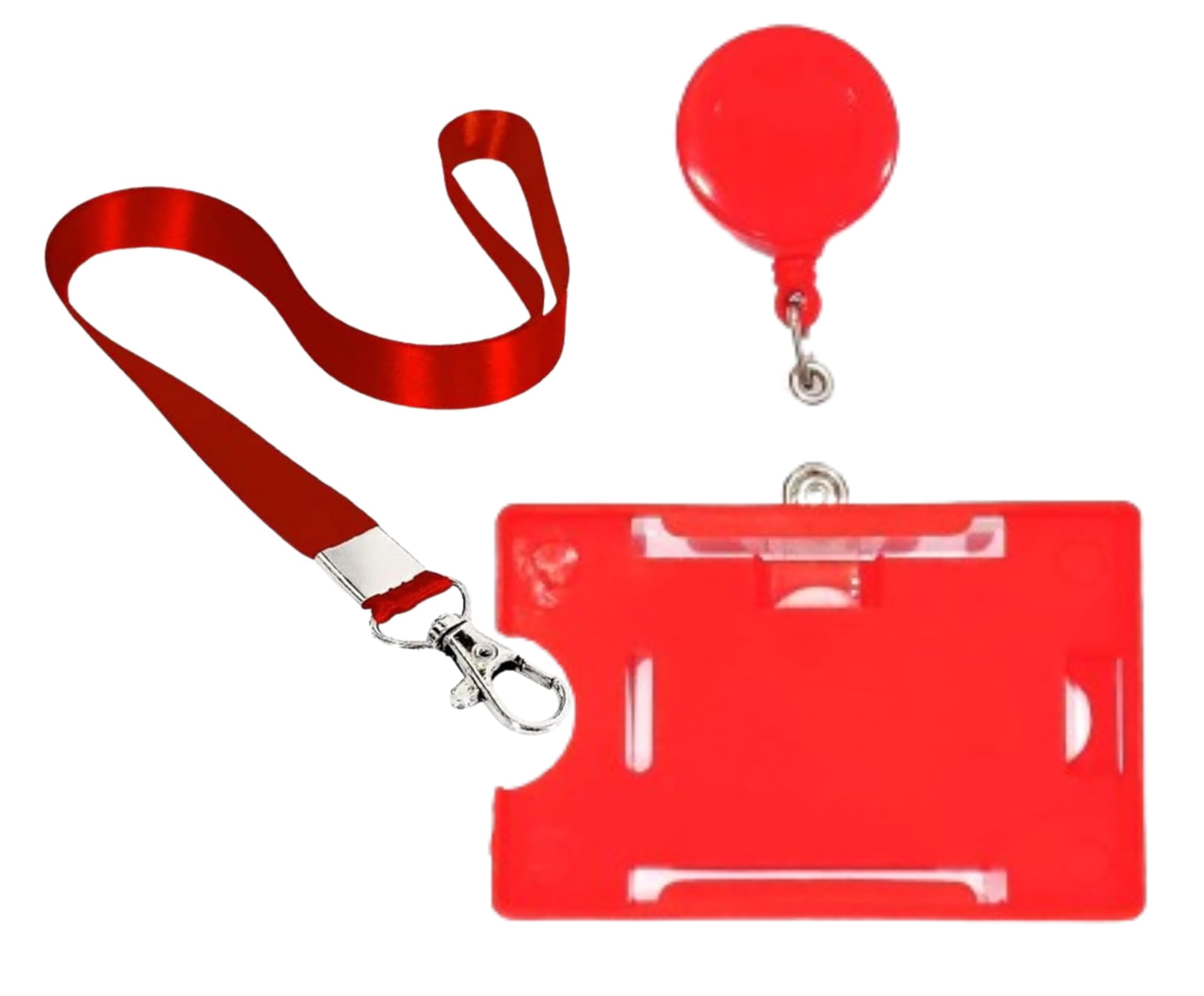 Ang Red Id Card Holder With Neck Lanyard & Retractable Reel Yoyo (Made ...