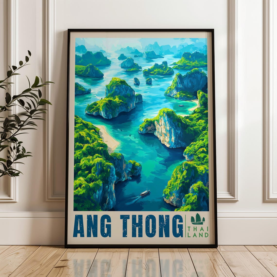 Ang Thong Travel Poster - Thailand Wall Art Print, Tropical ...