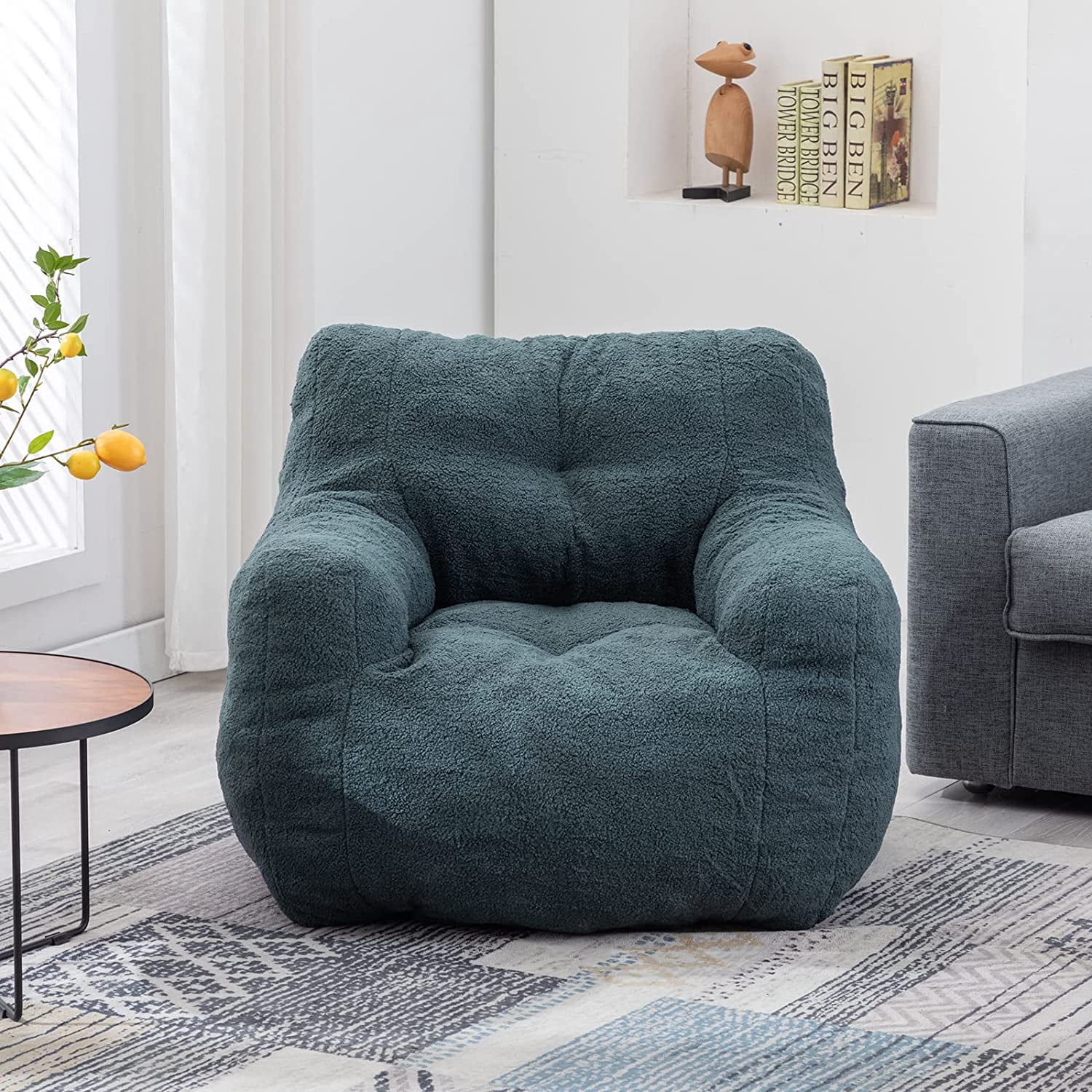 AngLink Bean Bag Chair, Soft Tufted Foam Bean Bag Chairs with Teddy ...