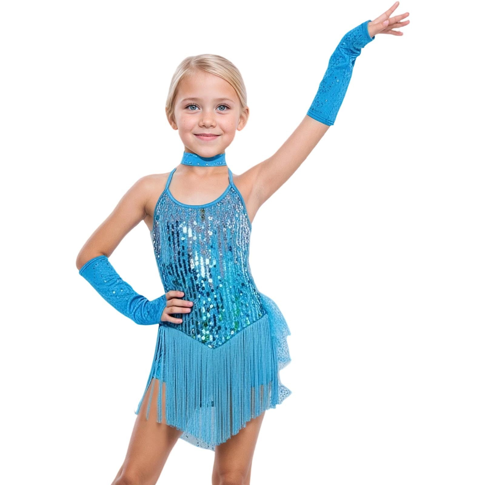 Angala And Shine Girls Performance Party Dress With Sequin Appliques ...