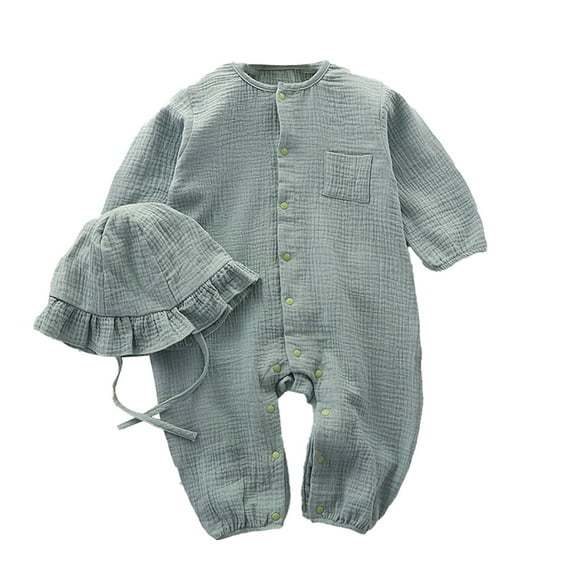 Angala Baby Boy Romper Long Sleeve Button Down Shirt Romper Fall ...