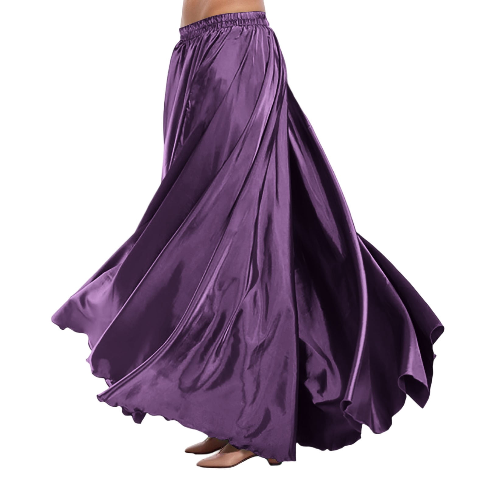 Angala Belly Dance Skirt Flowy Performance Skirt With Elastic Waistband ...