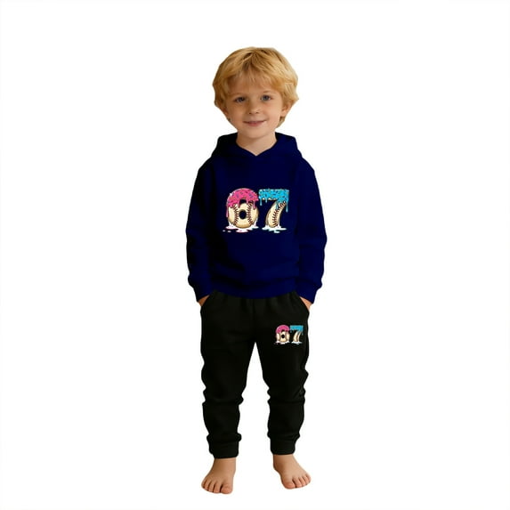 Angala Boys Dinosaur Print Hoodie And Pants Cute Casual Outfit For Kids ...