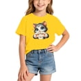 Angala Boys Girls Tees Cartoon Cat Print Summer Shirts Crew Neck Short ...