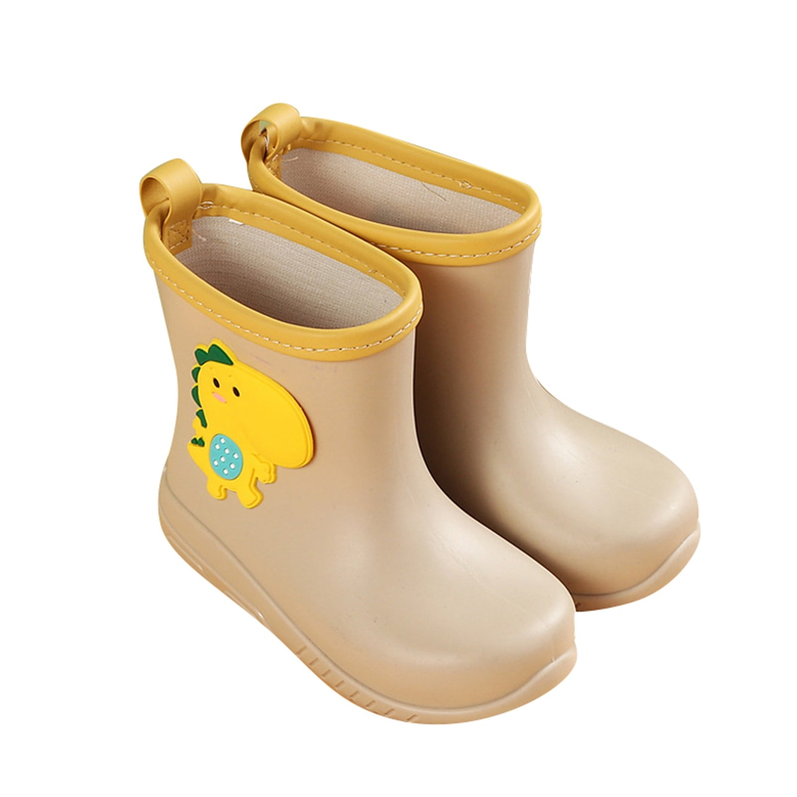 Angala Boys Rain Boots Mid Calf Cartoon Dinosaur Appliques Waterproof ...