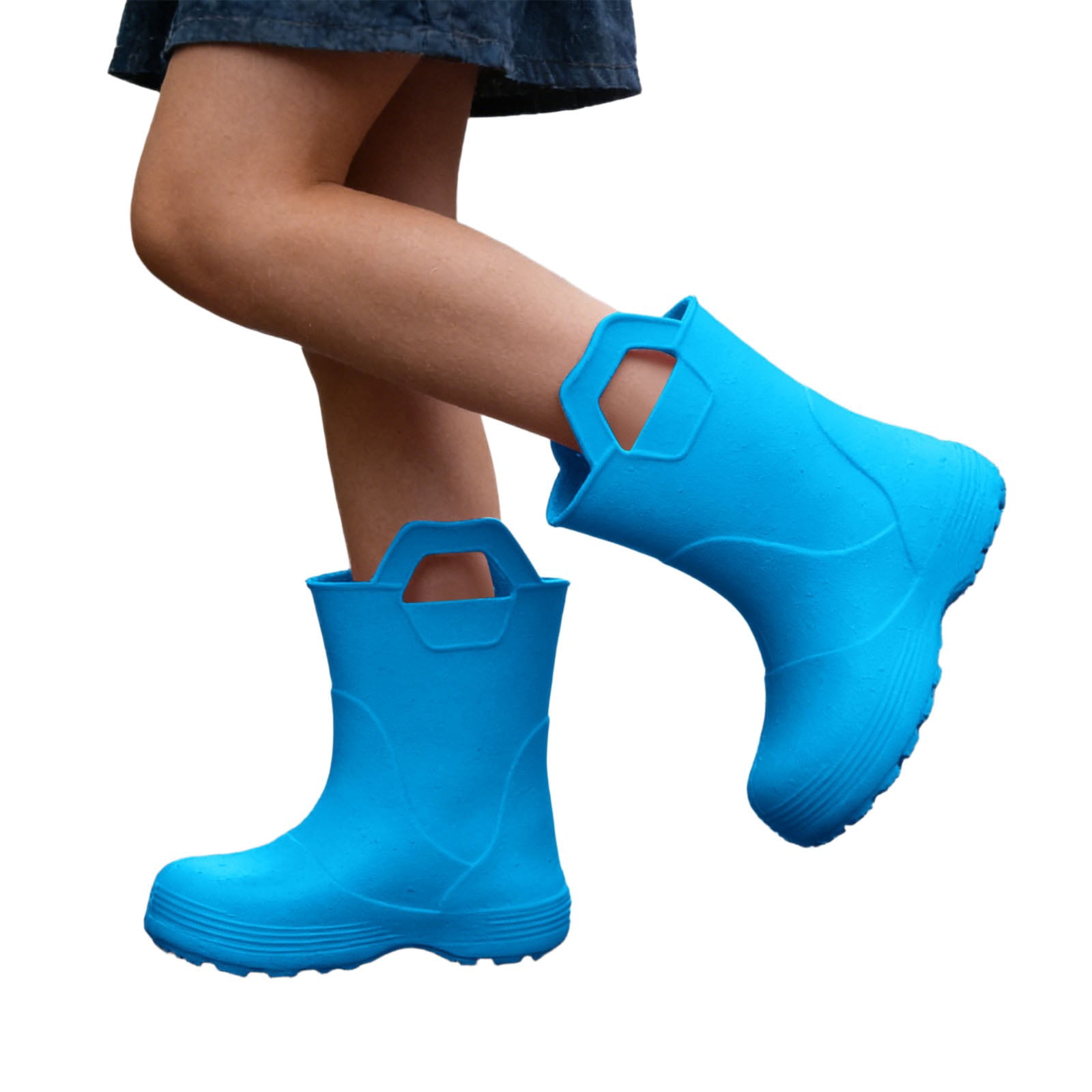 Angala Boys Rain Boots Mid Calf Solid Waterproof Elegant Easy On ...