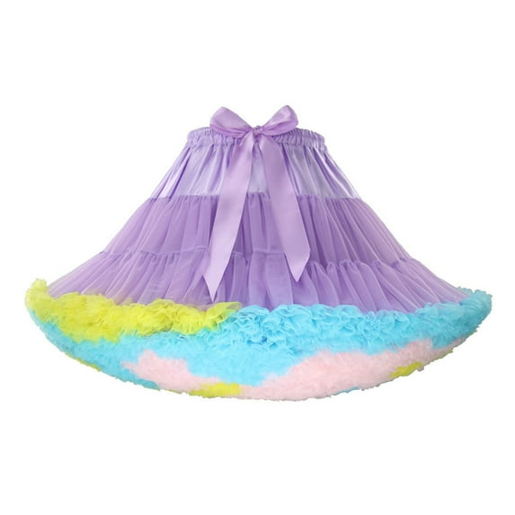 Angala Carnival Dult Skirt Mesh Short Skirt With Two Tone Mix Pleated ...