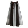 Angala Carnival Women's A Line Tulle Party Dinner Skirt Brown Stretchy ...
