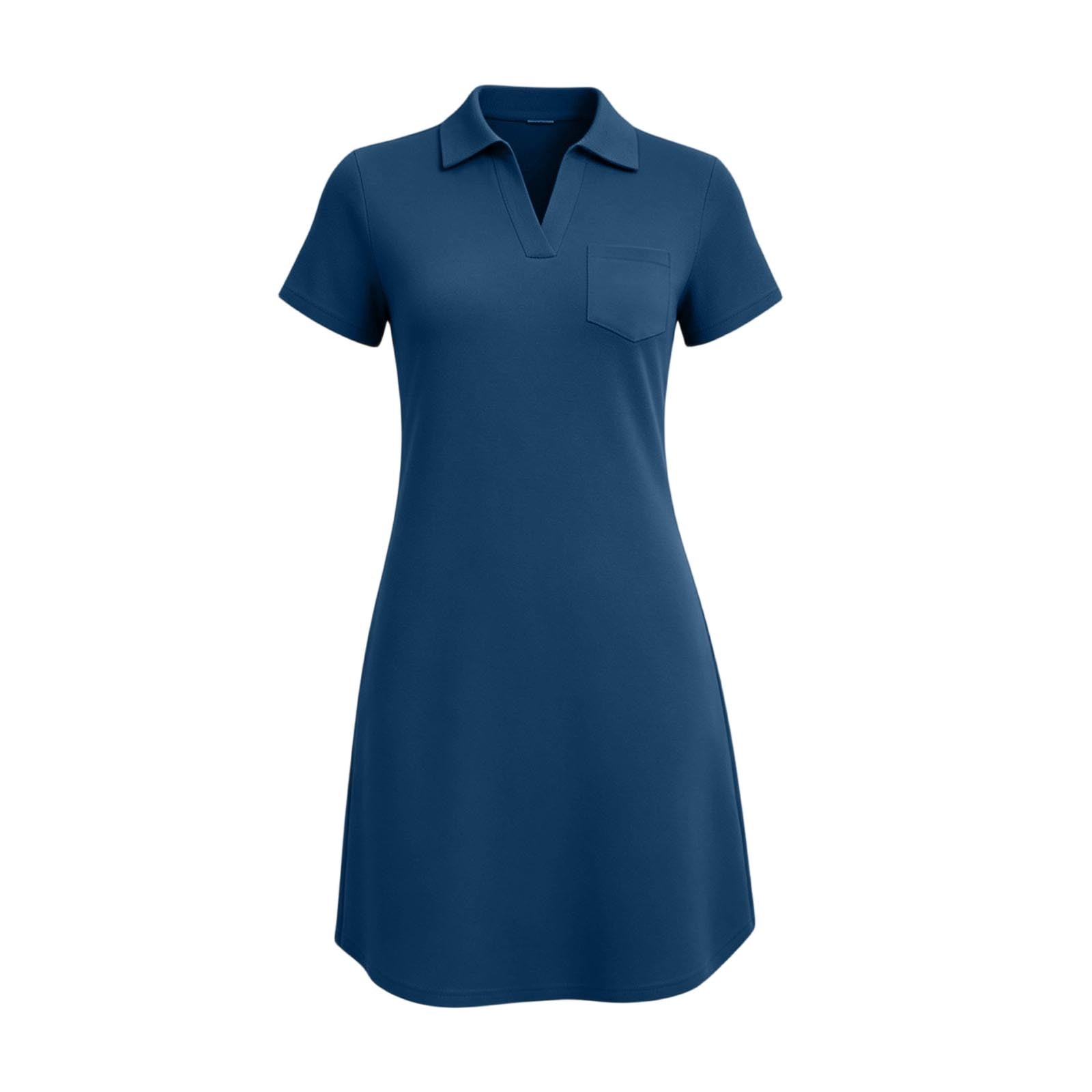 Angala Casual Women Dresses Lapel Neck Shirt Dress Midi Dresses Solid ...