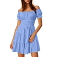 Angala Casual Women Dresses Square Neckline A Line Mini Dresses Solid ...