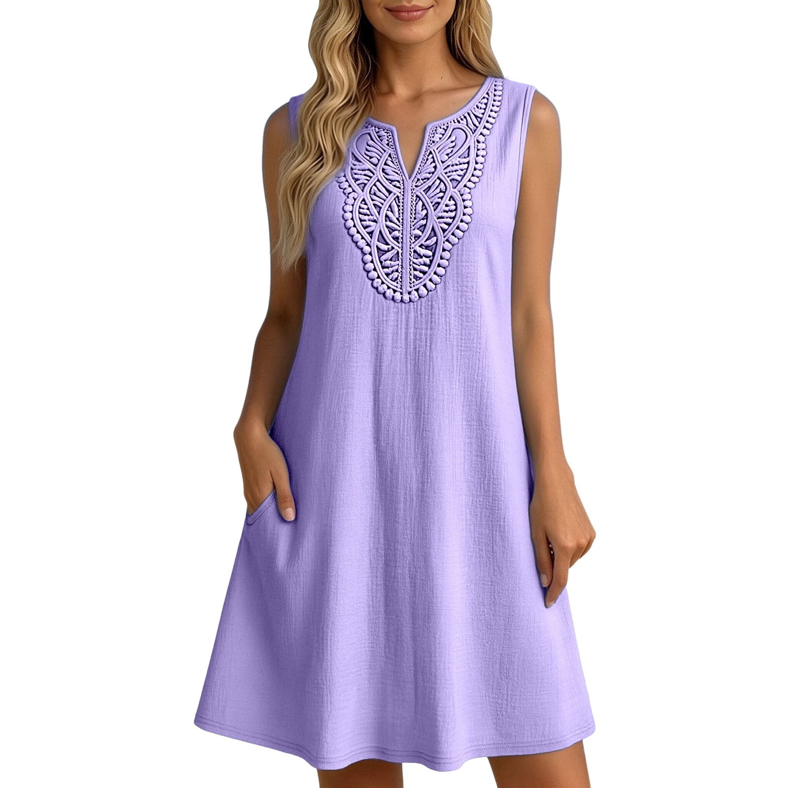 Angala Casual Women Dresses V Neck A Line Mini Dresses Floral ...