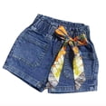 Angala Child Shorts Solid Denim Shorts Elastic Waist Summer With Lace ...