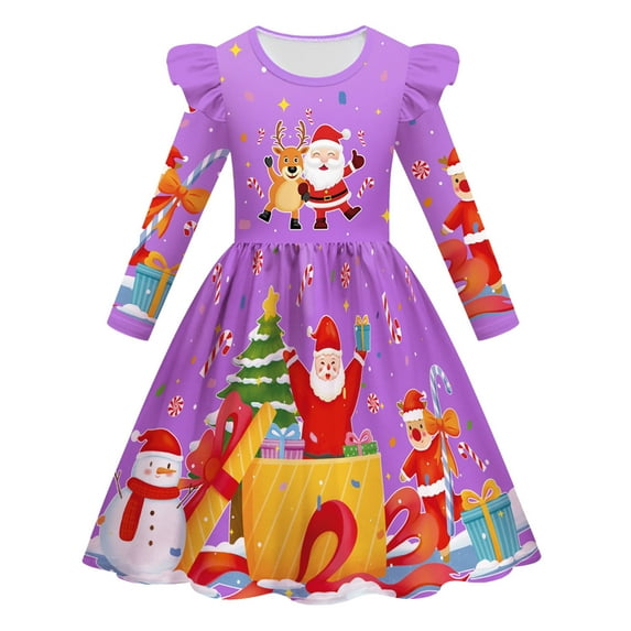 Angala Christmas Child Xmas Girls Dresses Party Dance Kids Christmas ...