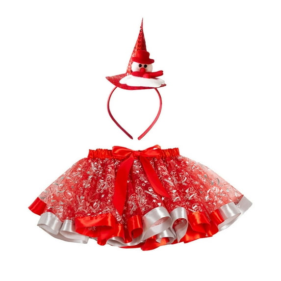 Angala Christmas Kids Girls Christmas Dance Party Cartoon Skirt Ballet ...