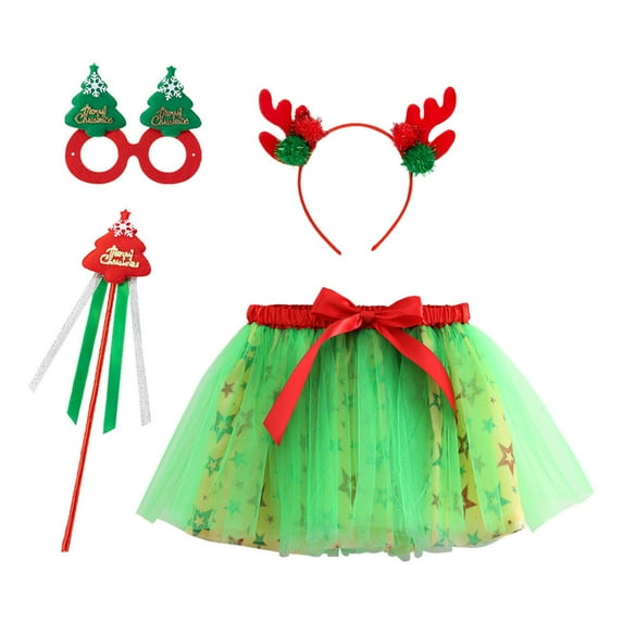 Angala Christmas Kids Girls Christmas Dance Party Cartoon Tulle Skirt ...
