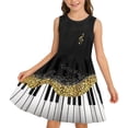 Angala Girls Dresses A Line Dresses Sleeveless Crew Neck Piano Print ...