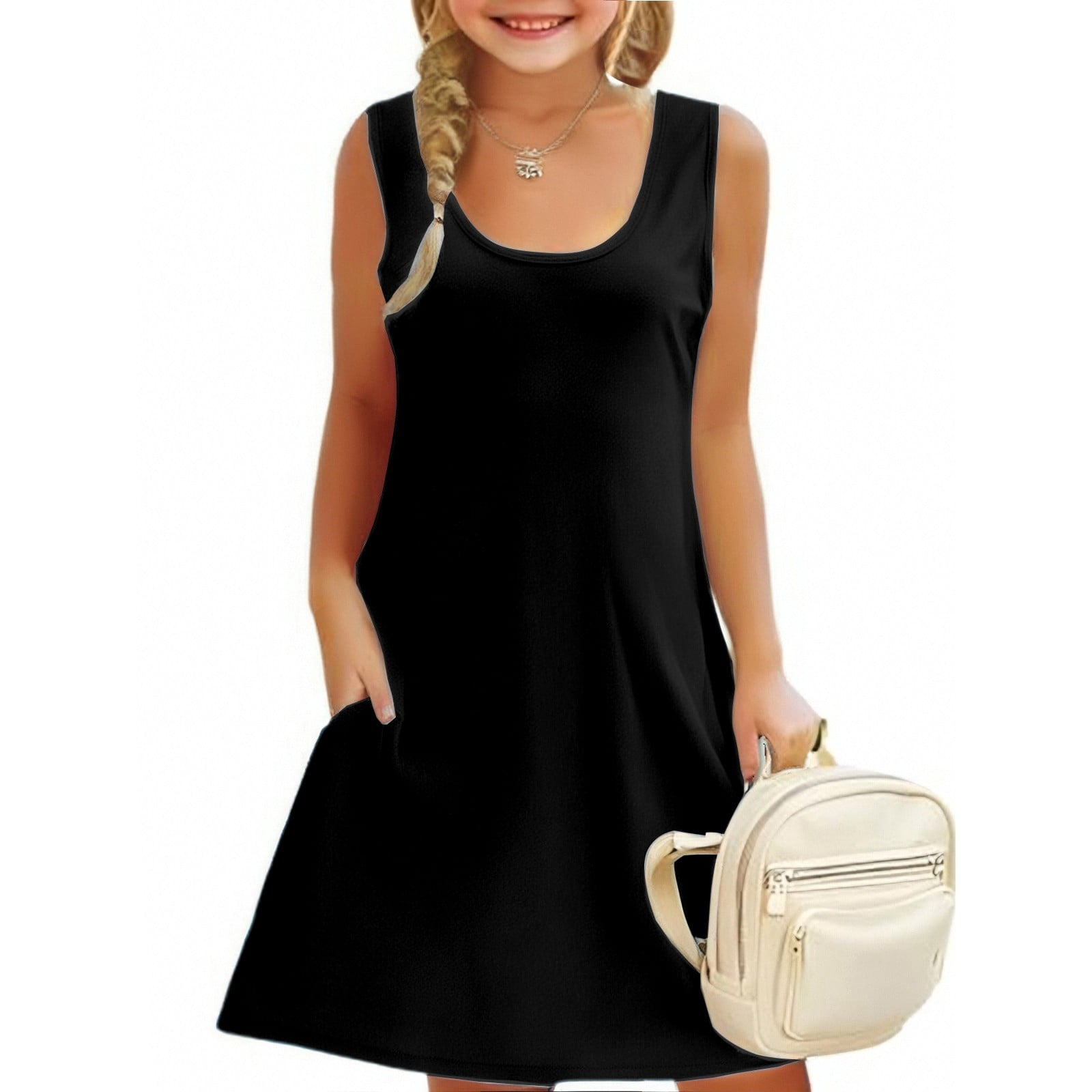 Angala Girls Dresses For Everyday Wear Sleeveless Floral A Line Dress ...