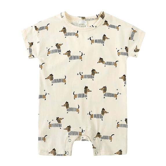 Angala Girls Onesie Short Sleeve Crew Neck Graphic Print Summer Soft ...