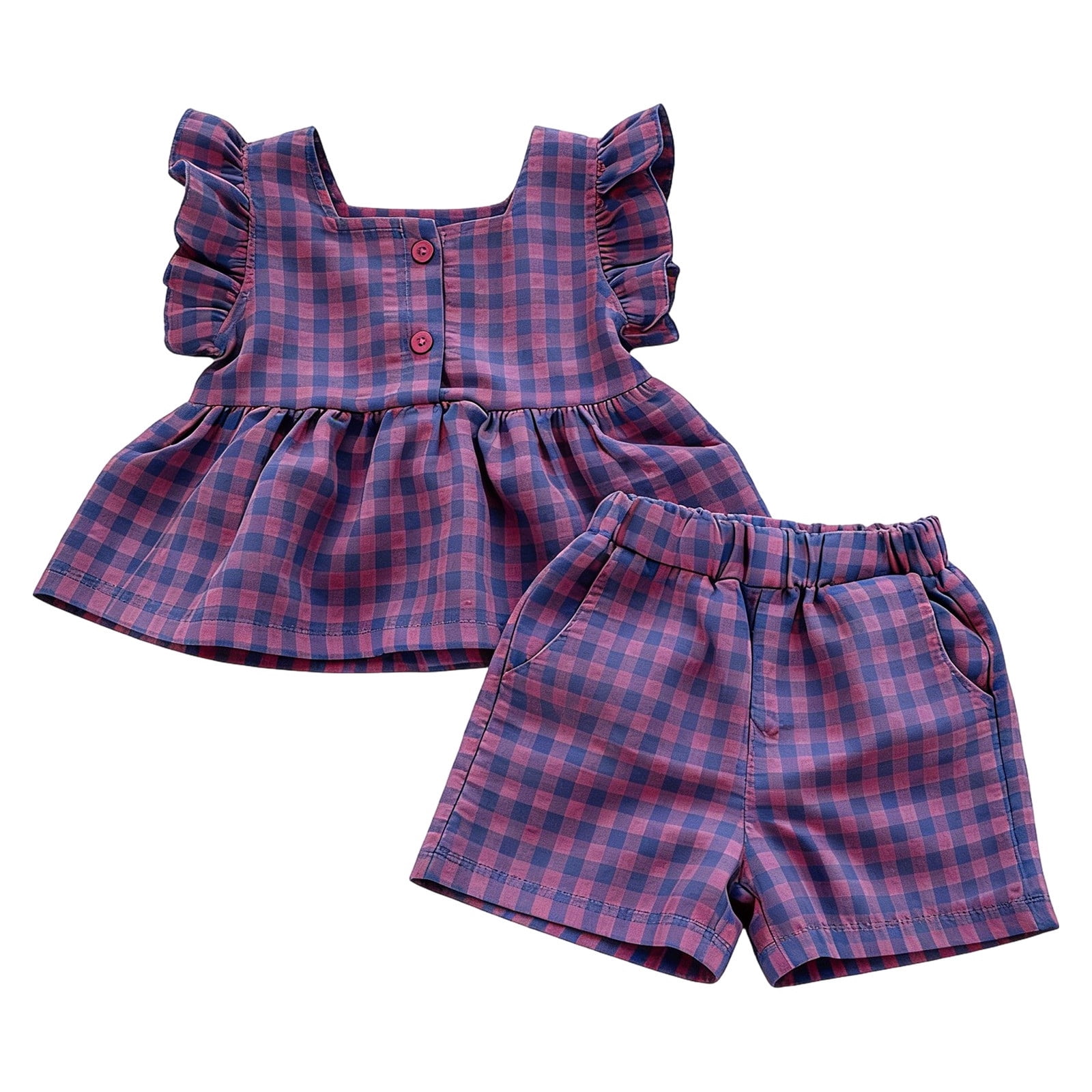 Angala Girls Outfit Sets Square Neck Sleeveless Striped Tops With ...