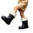 Angala Girls Rain Boots Mid Calf Solid Waterproof Lightweight ...