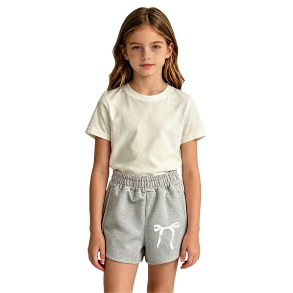 Angala Girls Shorts Bowknot Print Shorts Elastic Waist Summer ...