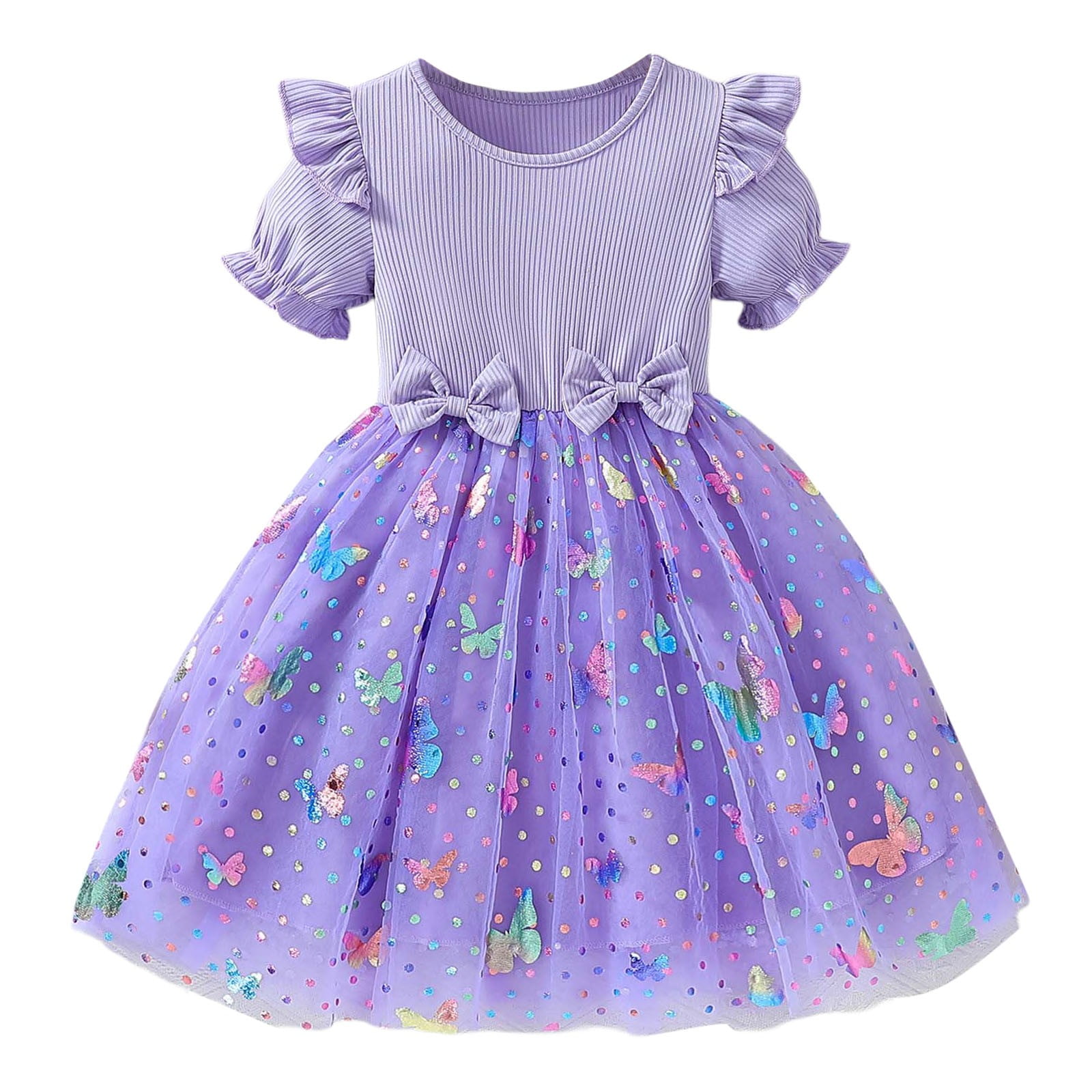 Angala Girls Summer Dresses For Toddlers Kids 1-8 Y Flowy Print Mesh ...