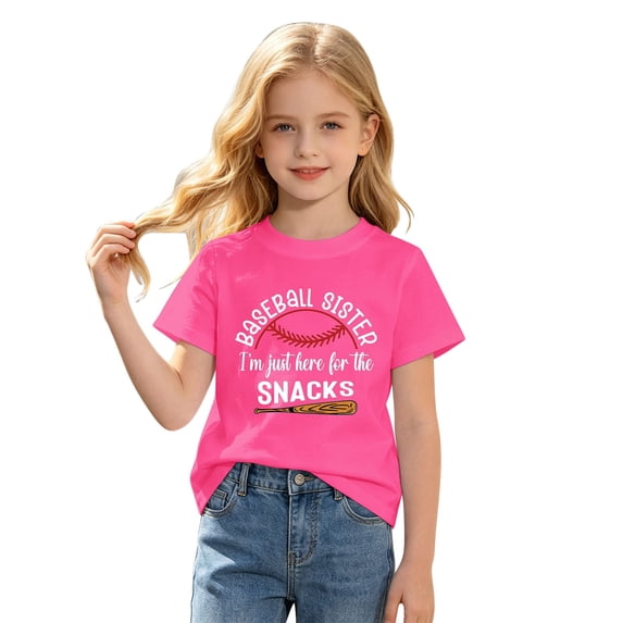 Angala Girls T Shirts Basketball Print Crew Neck Short Sleeve Summer ...