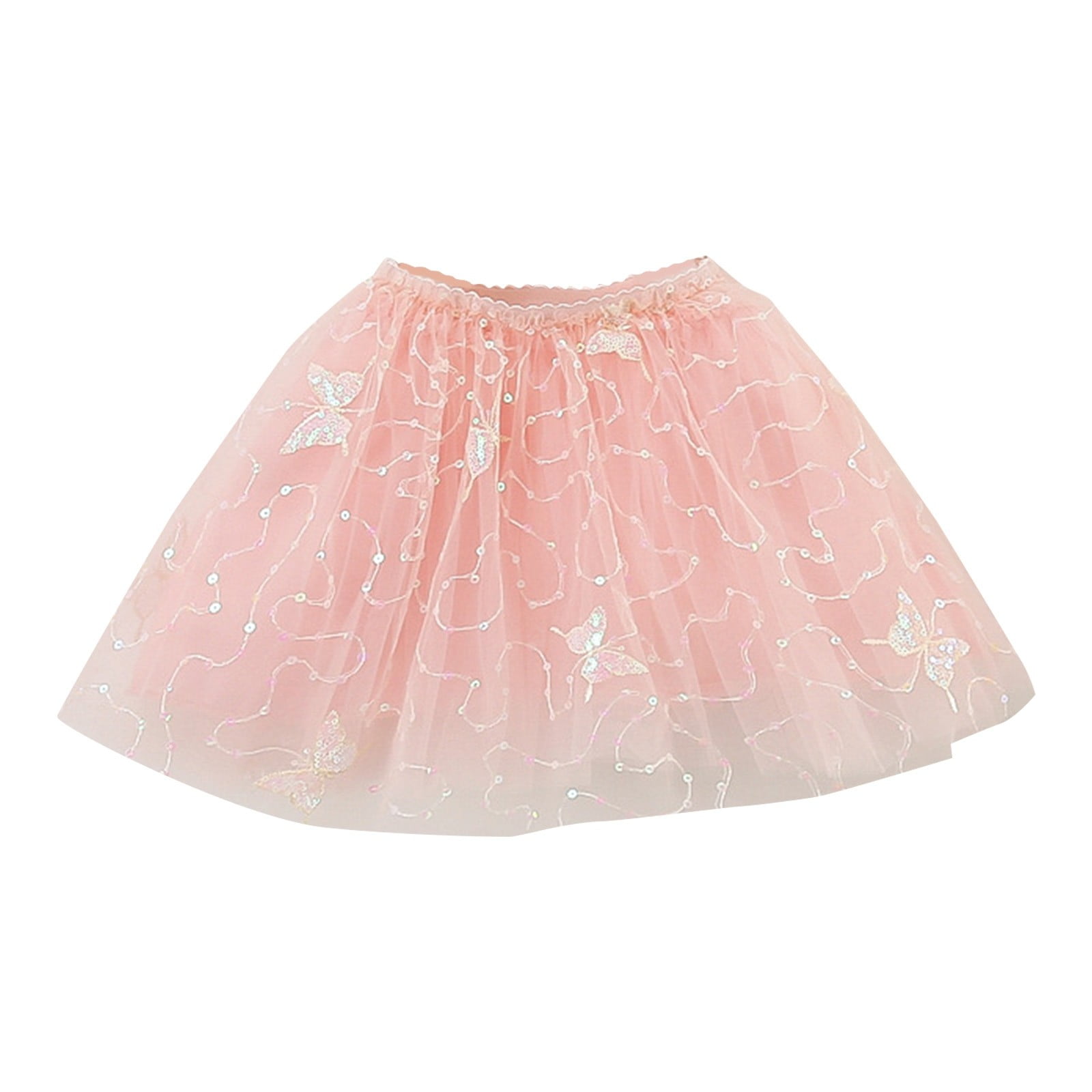 Angala Girls Tutu Skirt Layered Party Dress With Ruffle Hem For Summer ...
