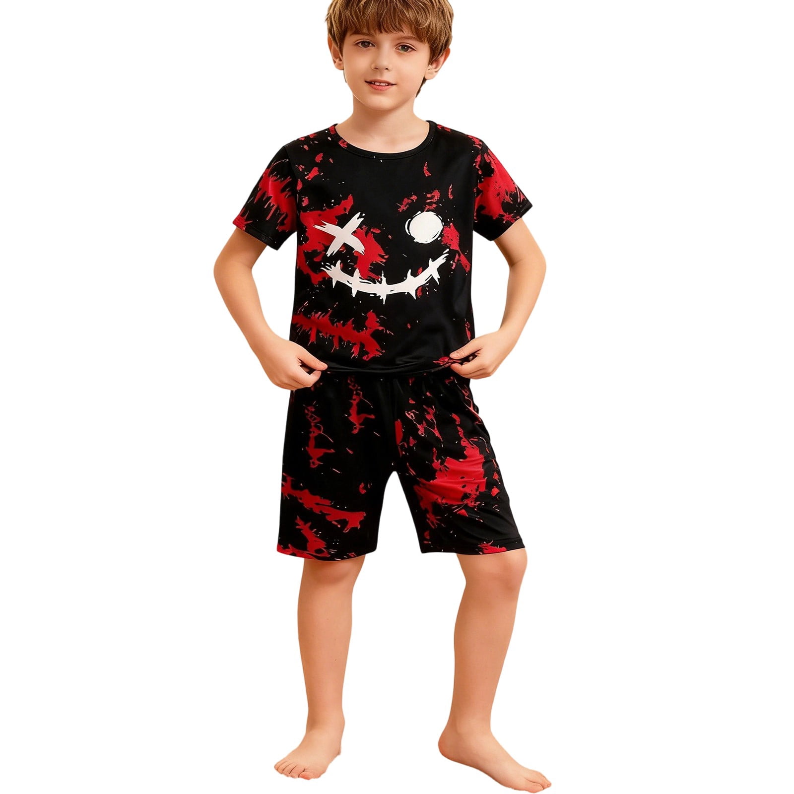 Angala Kids Boys Summer Clothes Sets Crew Neck Short Sleeve Graphic ...