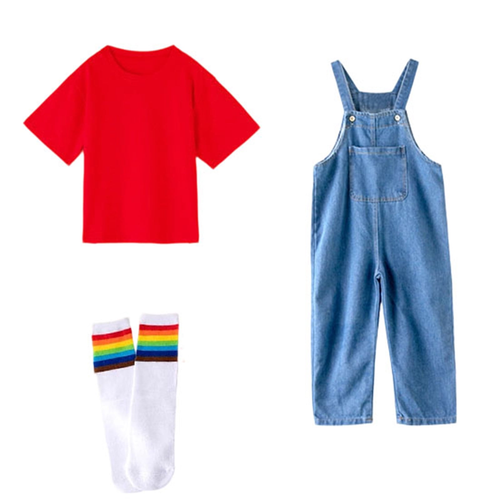 Angala Kids Clothes Sets Crew Neck Short Sleeve Solid Tops With Denim ...