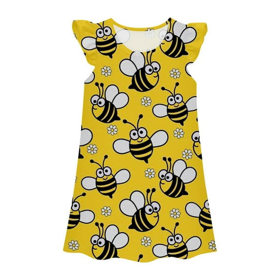 Angala Kids Girls Fashion Cute Print Princess Dress Gown Toddlers ...