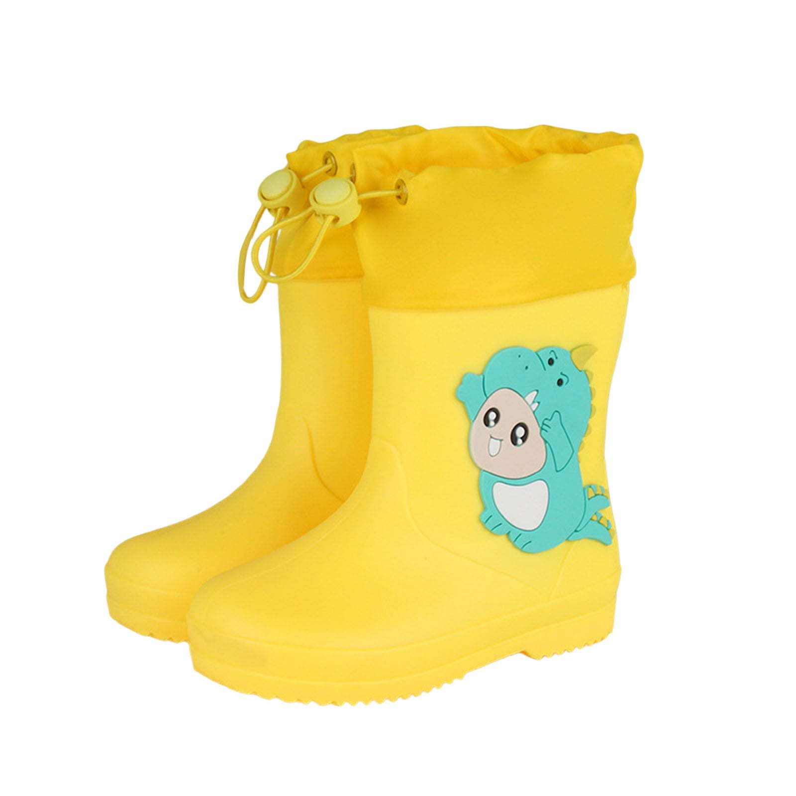 Angala Kids Rain Boots Mid Calf Cartoon Dinosaur Appliques Waterproof ...