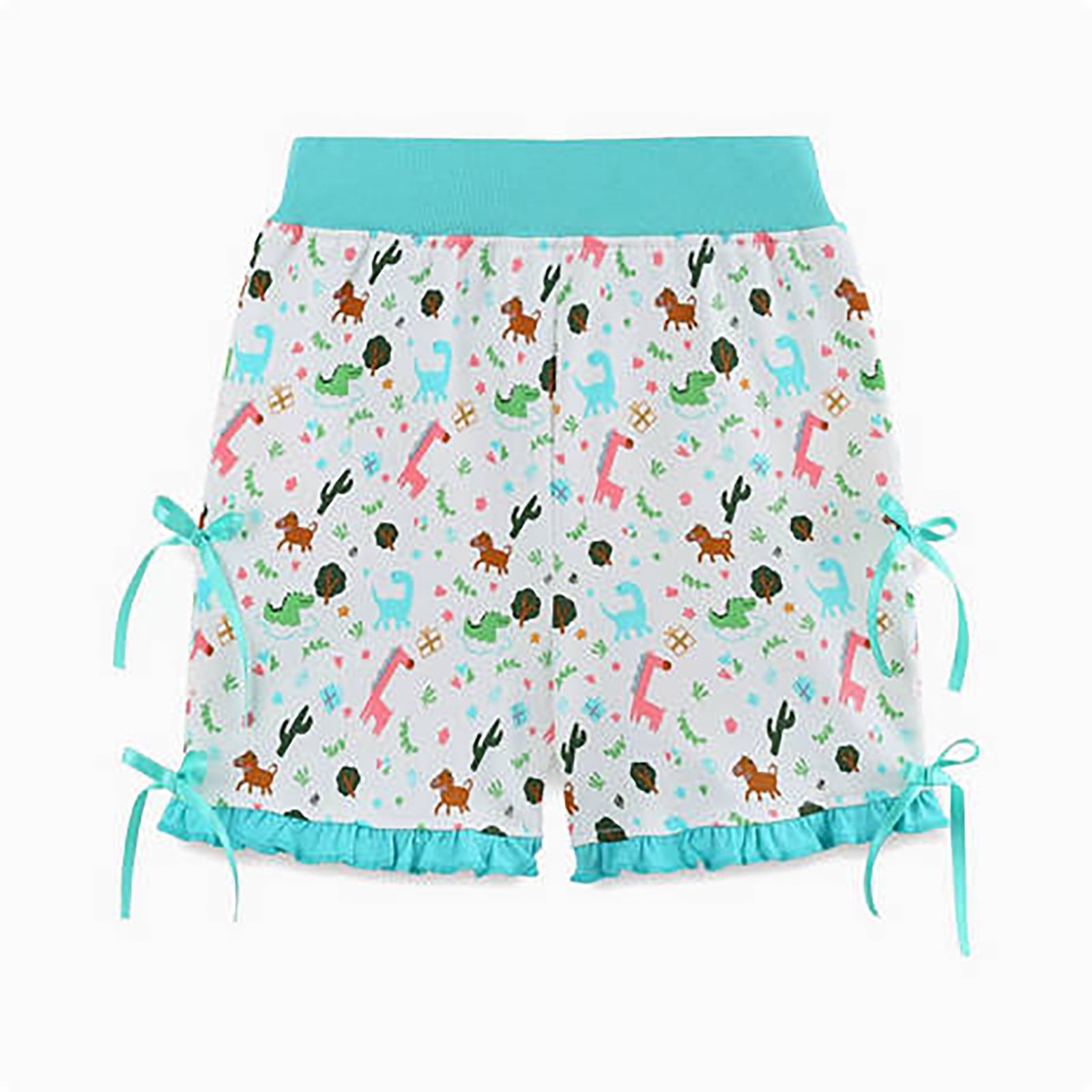 Angala Kids Shorts Cartoon Print Shorts Elastic Waist Summer Lace Up ...