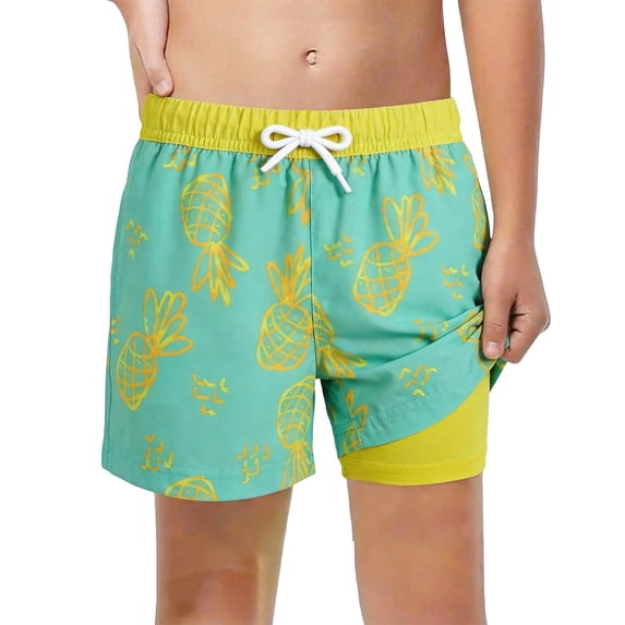 Angala Kids Shorts Pineapple Print Shorts Elastic Waist Summer Handsome ...