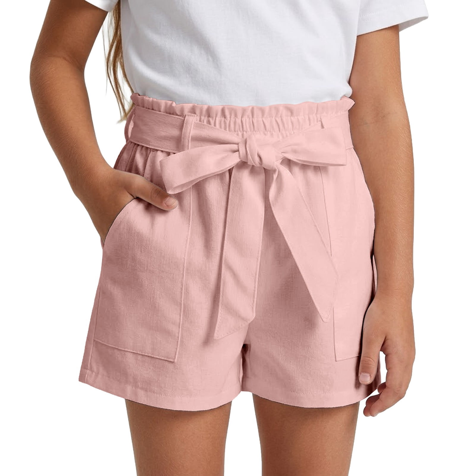 Angala Kids Shorts Solid Shorts Elastic Waist Summer Comfortable ...