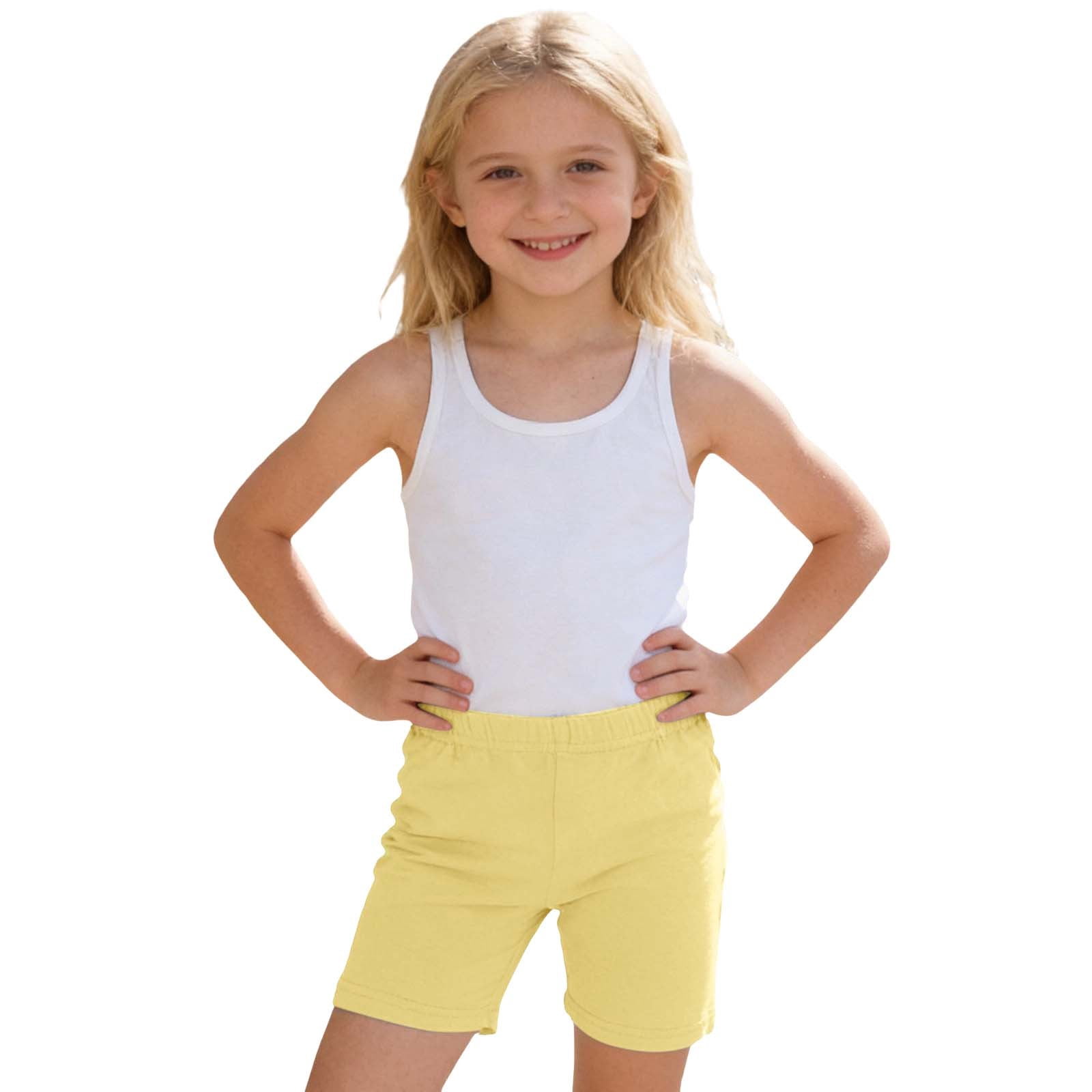Angala Kids Shorts Solid Shorts Elastic Waist Summer Straight Leg ...