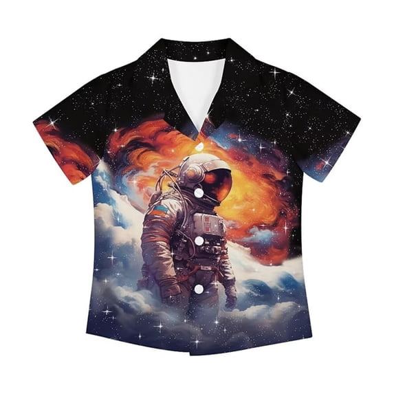 Angala Kids T Shirts Graphic Print V-Neck Short Sleeve Button Down ...