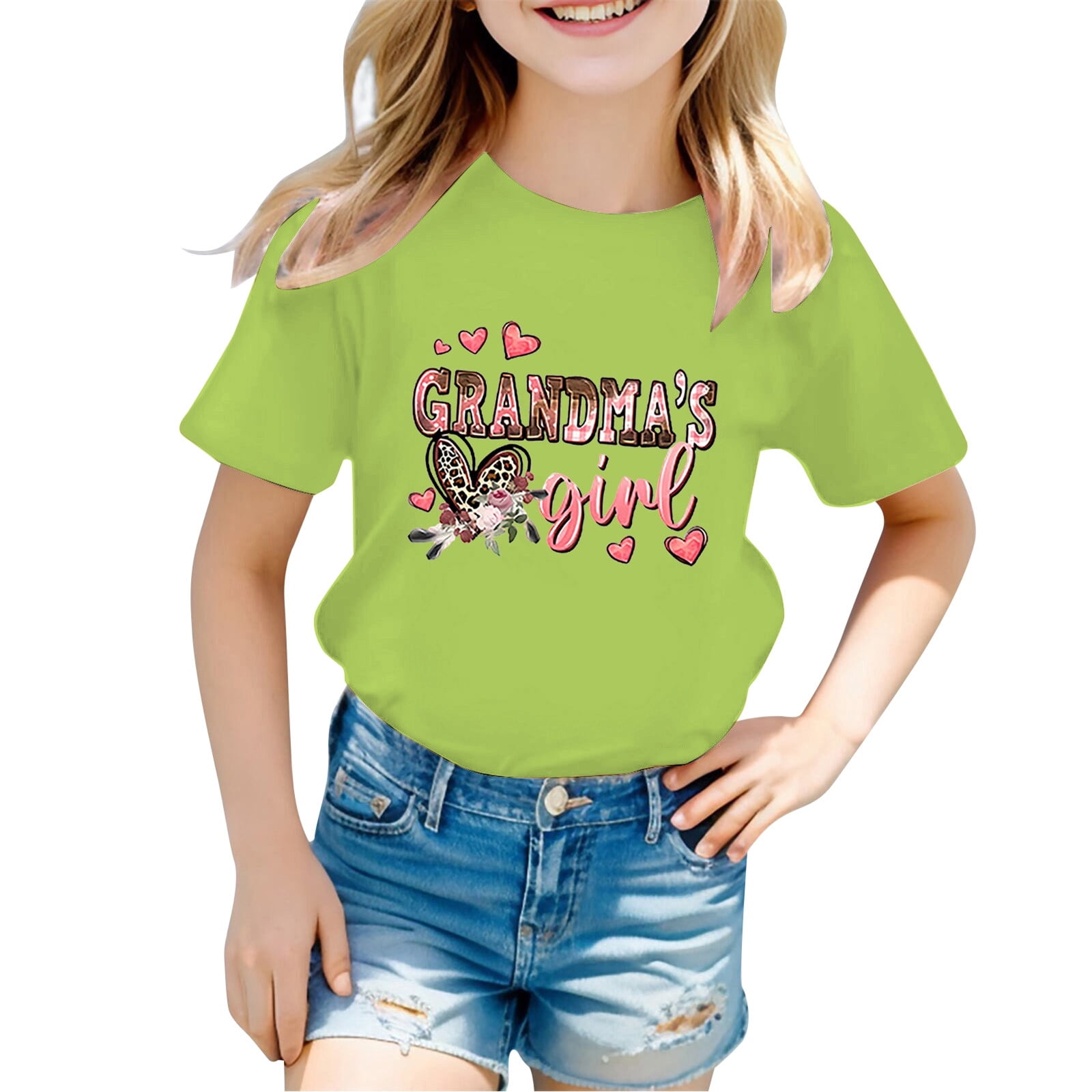 Angala Kids T Shirts Letter Print Crew Neck Short Sleeve Summer Cute ...