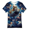 Angala Kids Tees Cartoon Cat Print Shirts Crew Neck Short Sleeve Summer ...