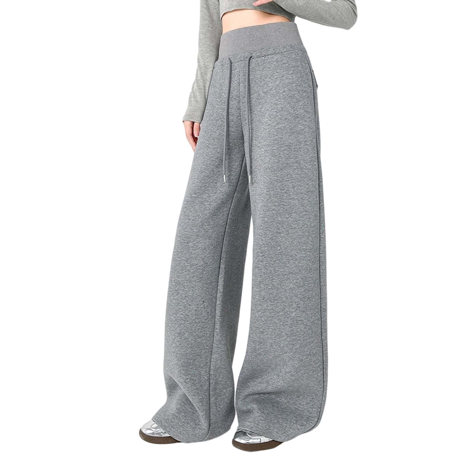 Angala Ladies Casual Pants Solid High Comfort Waist Palazzo Pants Wide ...
