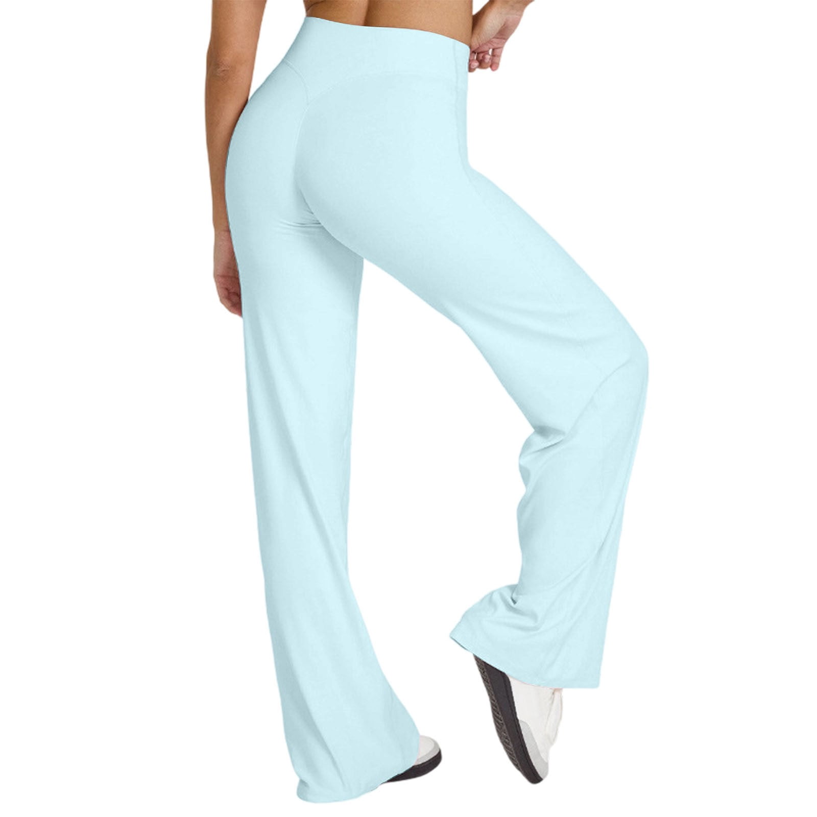Angala Ladies Casual Pants Straight Leg Pants Solid High Comfort Waist ...
