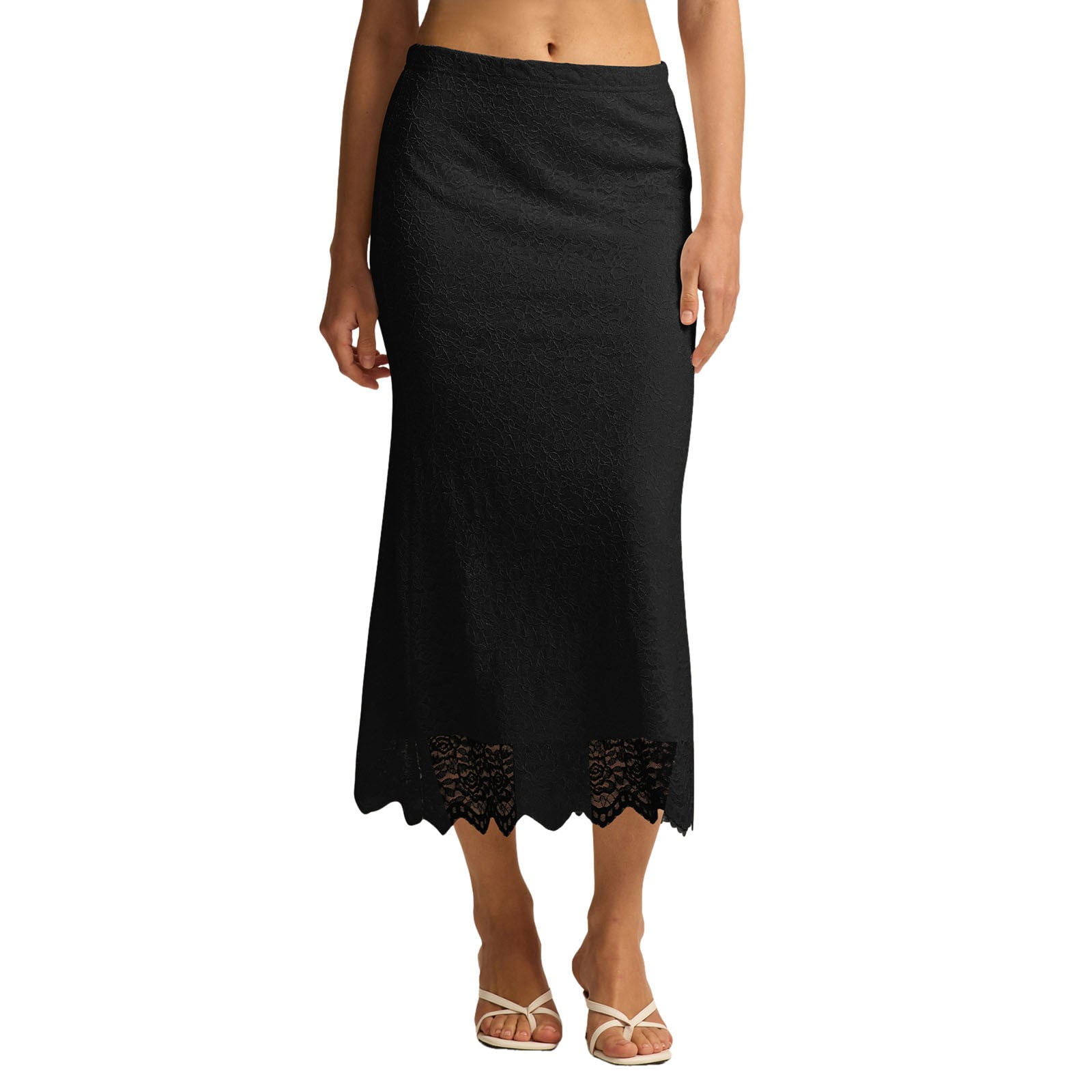 Angala Ladies Floral Lace Maxi Skirts Summer High Waist Slim Fit ...