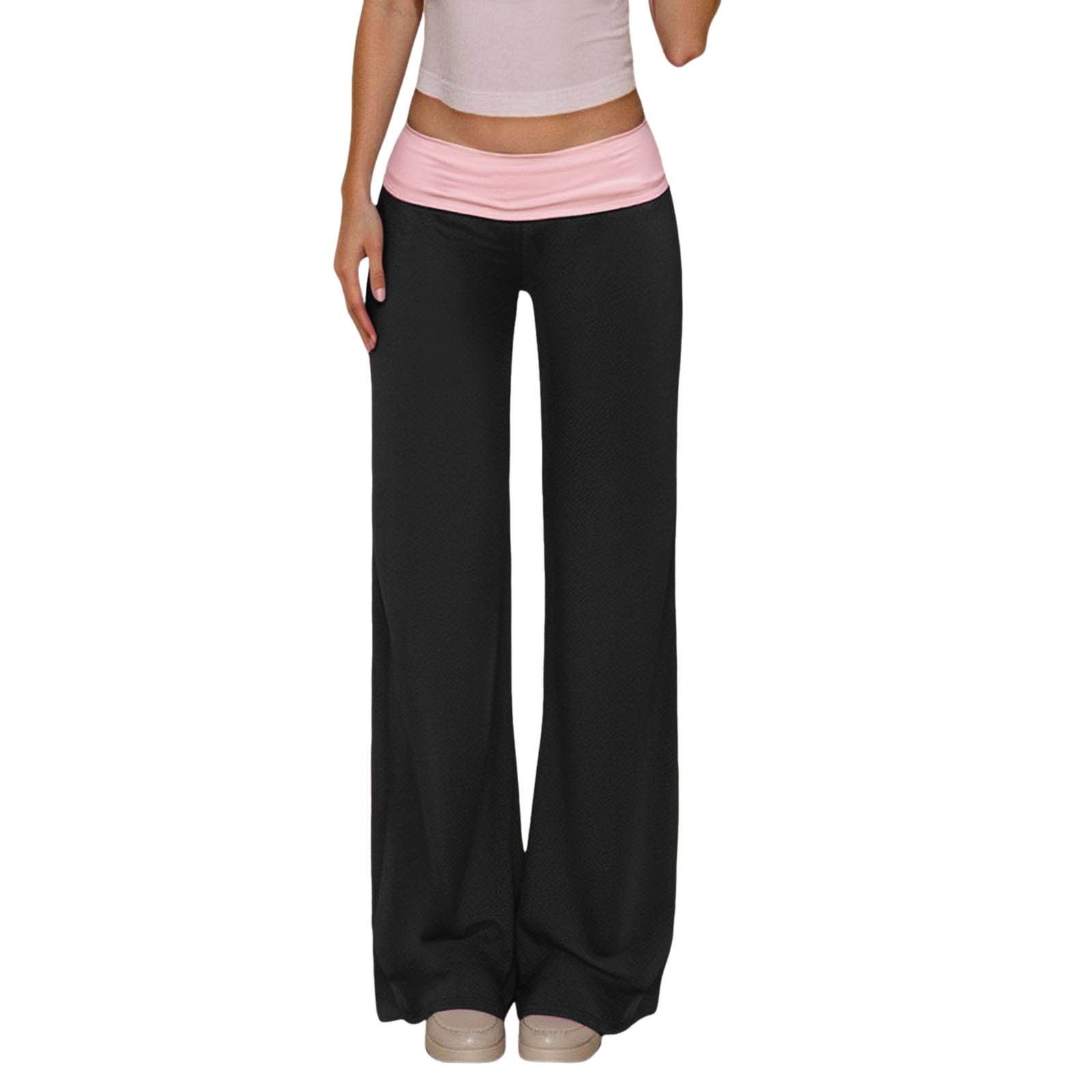 Angala Ladies Pants Solid Pants Straight Leg High Comfort Waist ...