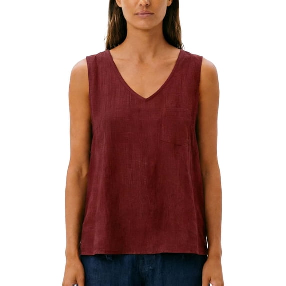 Angala Ladies T Shirts V Neck Sleeveless Vest Solid Summer Breathable ...